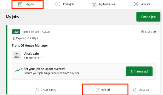 How can I edit my job ad – Jora